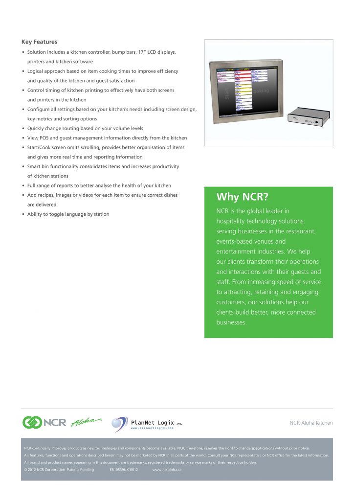 Kitchen Display System | NCR Aloha by PlanNet Logix